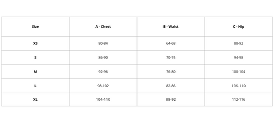 Size Guide | THE LAUNCH Fit & Measurements